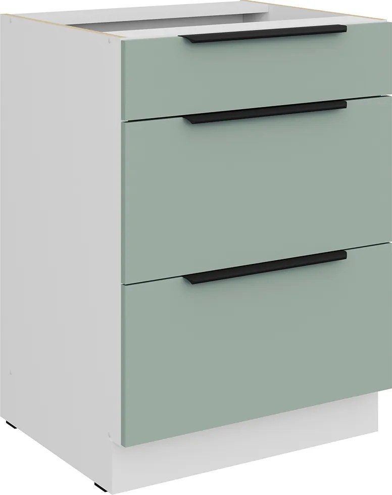 ARIA sb | dolní skříňka 60 D 3S zásuvková | 60 cm | PREMIUM BOX | bílá/aquamarine