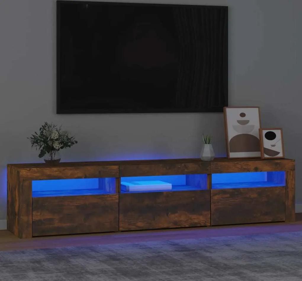 vidaXL TV skříňka s LED osvětlením 180x35x40 cm [3152754] Barva: bílá s vysokým leskem