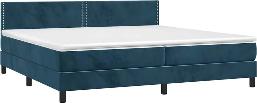 Box spring postel s matrací tmavě modrá 200x200 cm samet 3141267