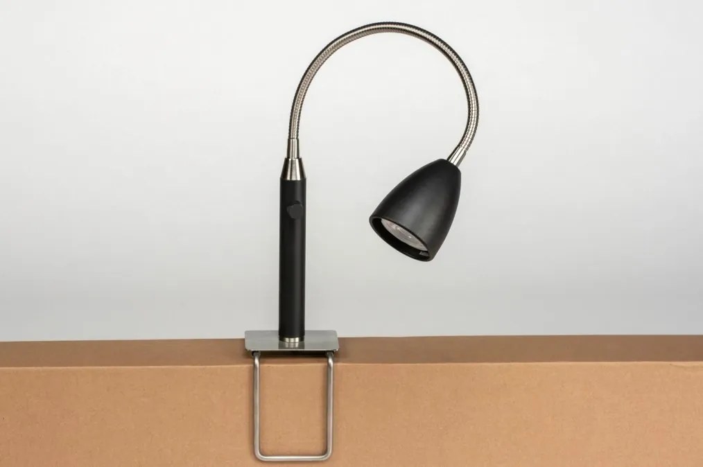 Stolní designová lampa s klipem Nicolette Black