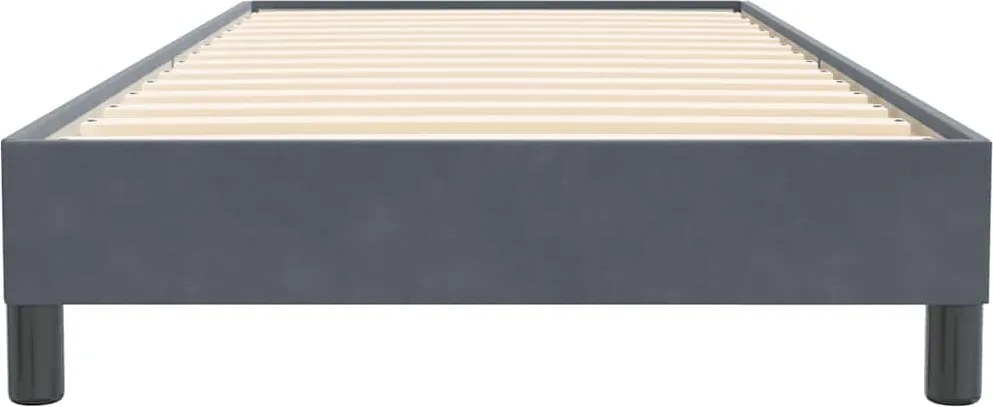 Postel Box Spring bez matrace tmavě šedá 100x220 cm samet 3315862