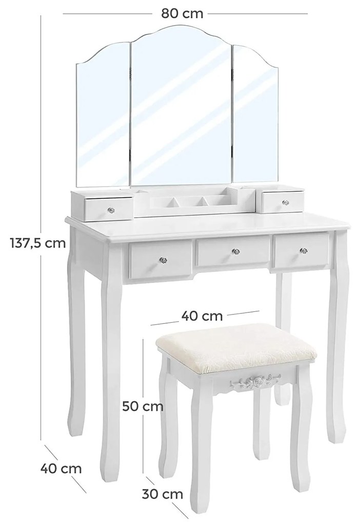 Vasagle Toaletní stolek LAVINIA