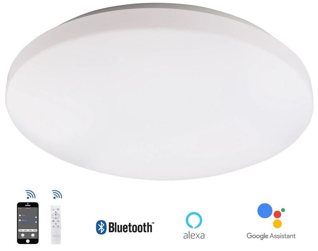 Mantra 5946 Zero Smart, stmívatelné stropní LED svítidlo s dálkovým ovladačem , 80W LED, prům 48cm, Bluetooth