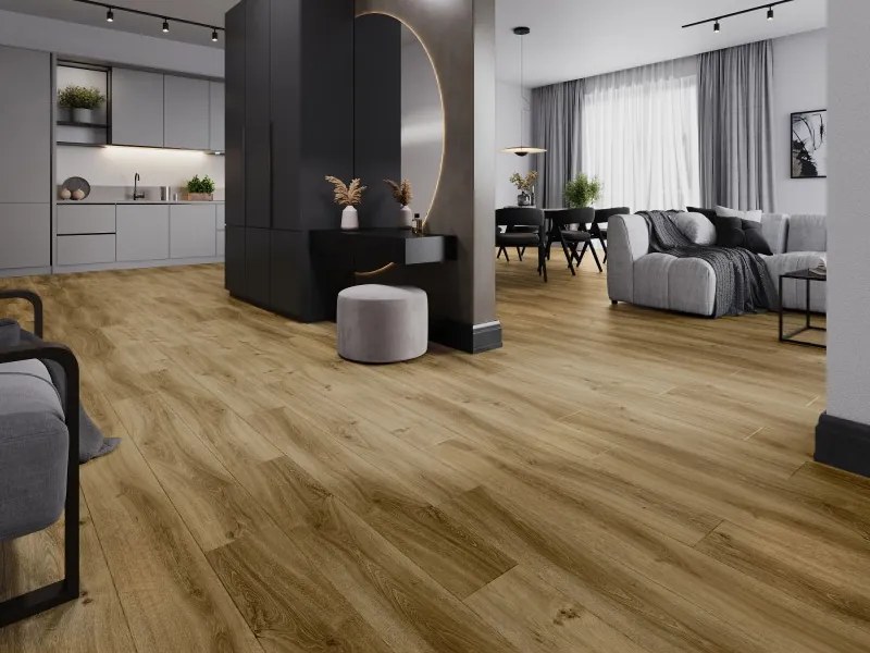 Mexen Amsterdam vinylové panely 1240 x 182 mm SPC 6,5 mm, podložka IXPE 1,5 mm, 4 V-drážka, Dub - F1042-1240-182-505-4V1-01
