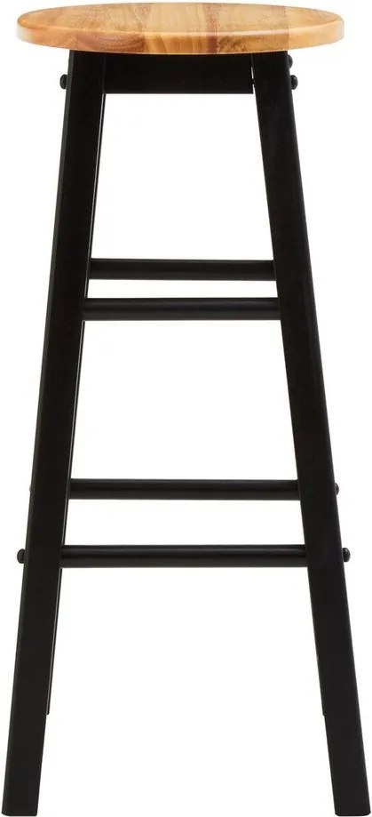 Černá/v přírodní barvě barová stolička z kaučukového dřeva (výška sedáku 74 cm) Chester – Premier Housewares