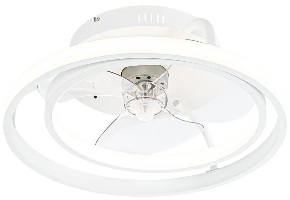 Stropní ventilátor bílý 46,5 cm vč. LED s dálkovým ovládáním - Kees