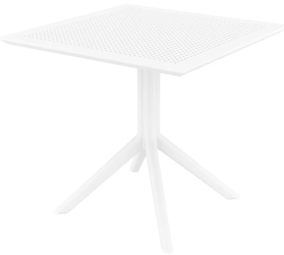 Plastový stůl na terasu SKY, 80x80, bílý