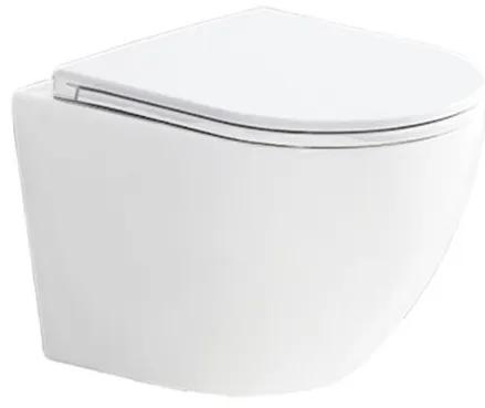 EBS WC závěsné 49,5 x 36 cm Vortex Rimless včetně sedátka SoftClose, bílá