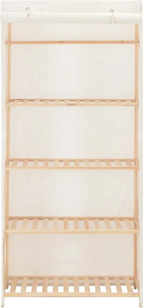Skříň bílá 79 x 40 x 170 textil 248190