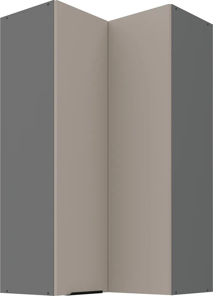 ARIA ta | horní kuchyňská skříňka 60x60 GN-108 2F (90°) rohová s policemi | EXTRA VYSOKÁ | 60x60 cm | antracit/béžová