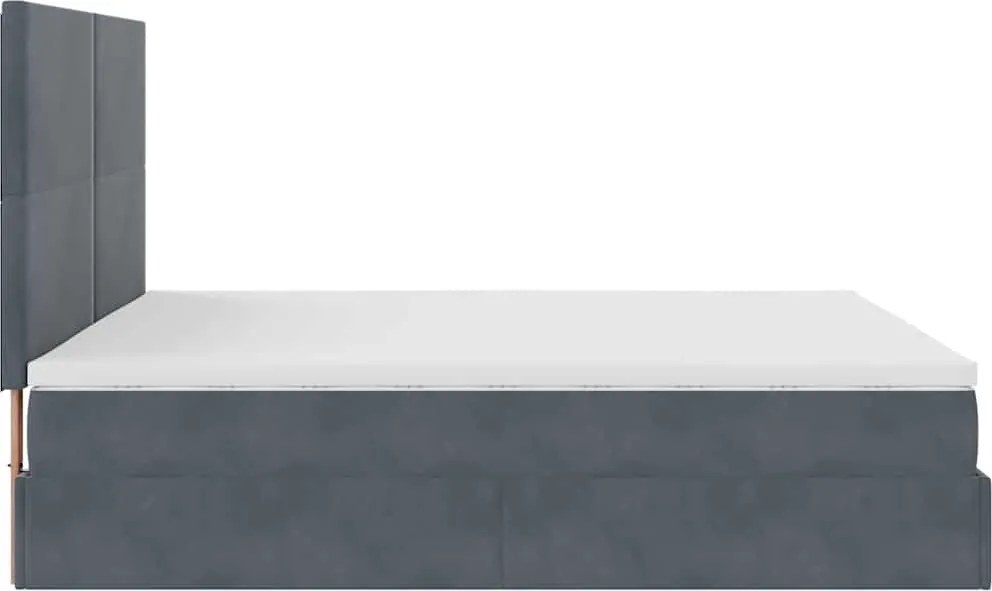Osmanský rám postele s matracíes tmavě šedá 180x200cm samet 3313416