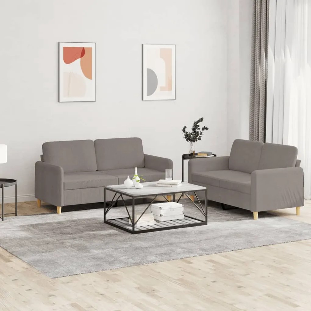 2dílná sedací souprava s poduškami taupe textil 3202093