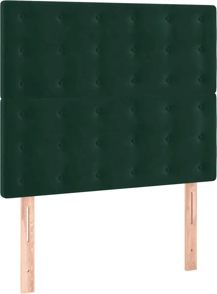 Box spring postel s matrací tmavě zelená 90x200 cm samet 3138064