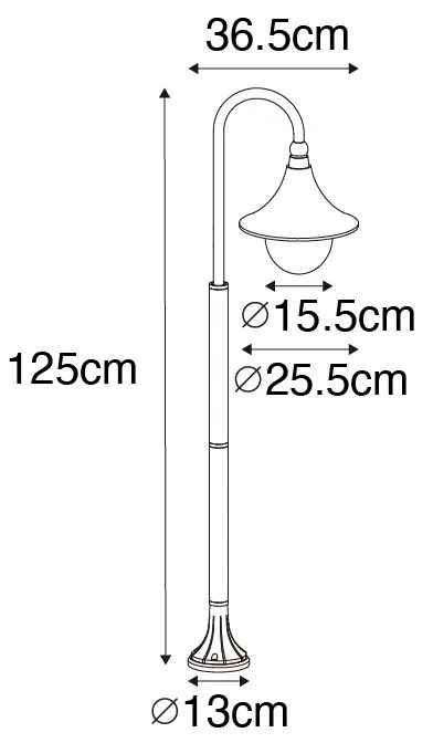 Klasická venkovní lampa antik zlatá 100 cm IP44 - Daphne