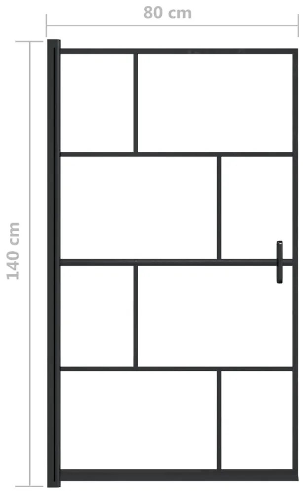 vidaXL Marketos Sprchový kout ESG 80 x 140 cm černý