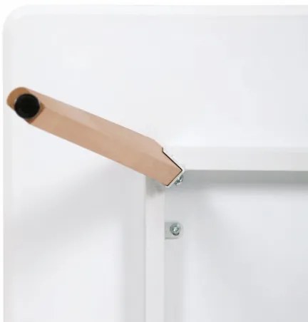 Jídelní stůl 120x80x74 cm, MDF, bílý matný lak, masiv buk DT-313 WT