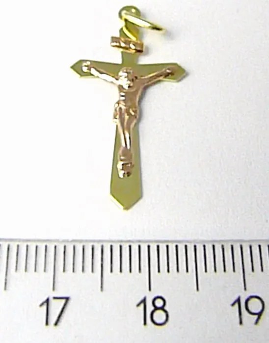 Klenoty Budín Velký zlatý křížek - přívěsek s Kristem INRI 585/0,77 gr 241470107