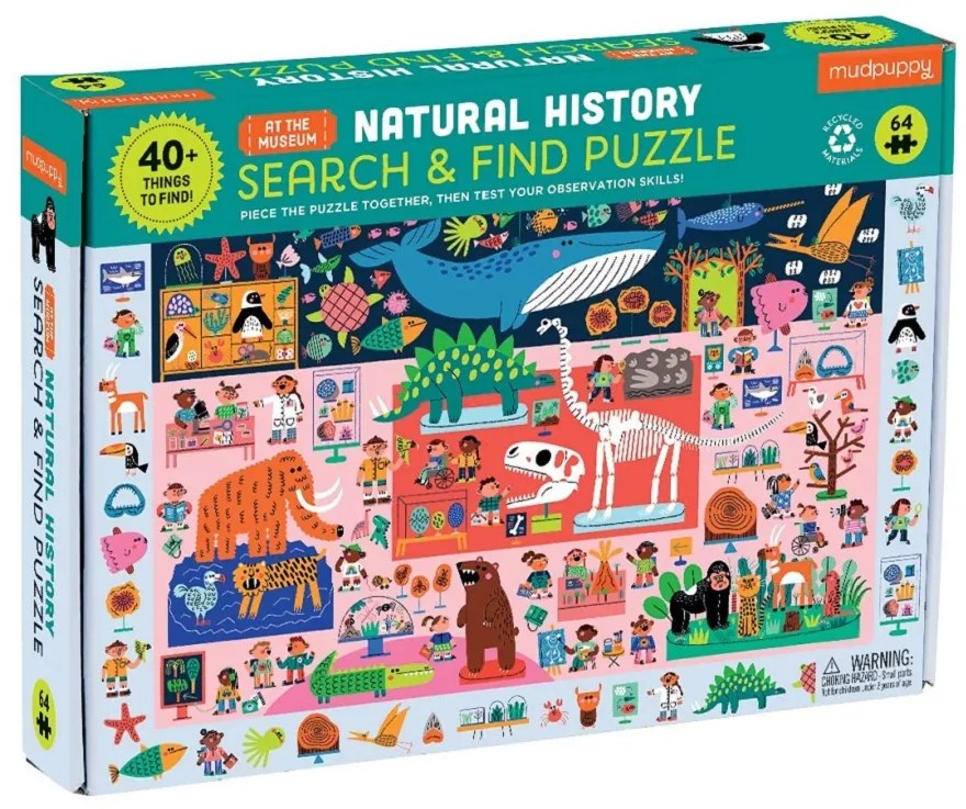 Mudpuppy Puzzle skládej a hledej "Přírodovědné muzeum" 64 dílů