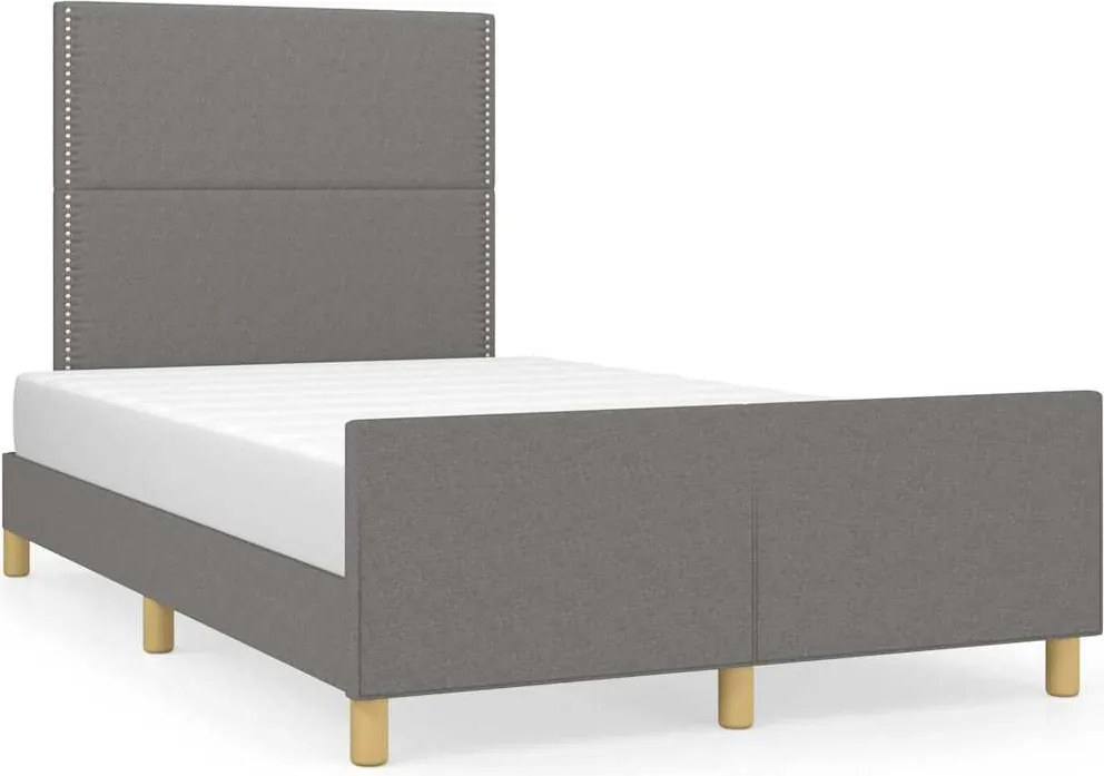 Rám postele bez matrace tmavě šedá 120 x 200 cm textil 3124961