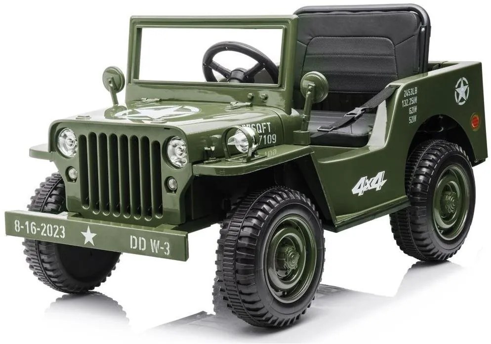 Mamido jeep willys 12 v 7 ah světlé zelený