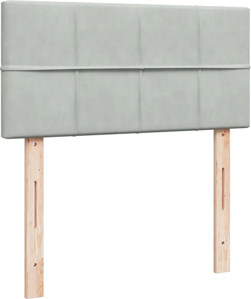 Box spring postel s matrací světle šedá 80 x 200 cm samet 3286162