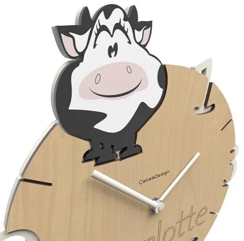 Dětské hodiny CalleaDesign kráva 36cm (možnost vlastního jména)