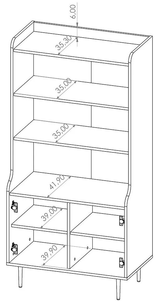 VASINA | regál sekretář R2D | VS-06 | 80 cm | dub brandy castello