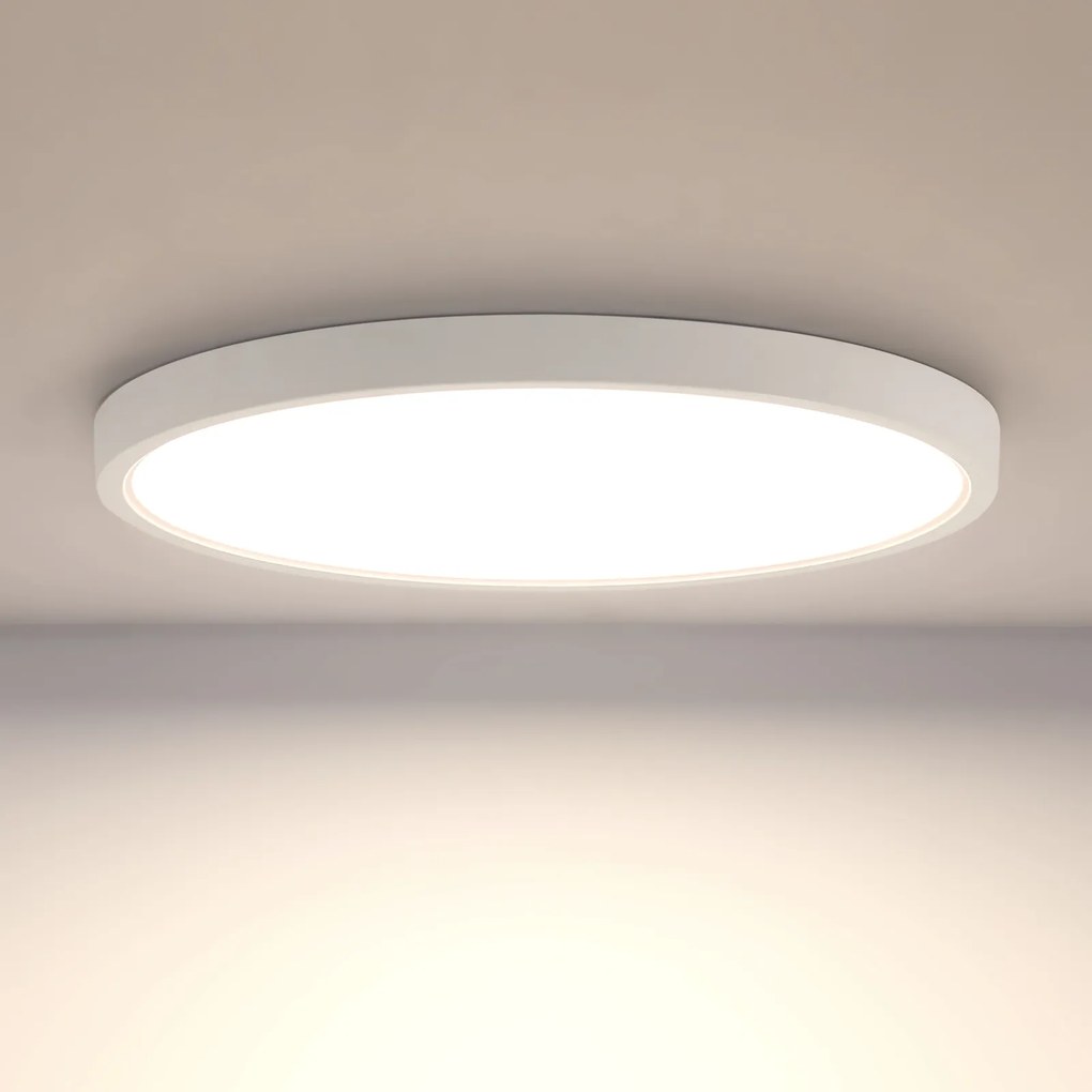 Lampa Lazienkowa Sufitowa Lampa Plafon Led Biały 4000K Do Salonu IP44 24W