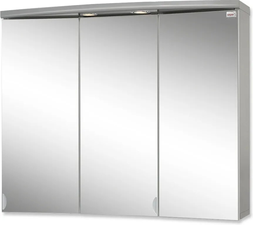 Jokey ANCONA LED AL Zrcadlová skříňka - bílá/hliníková barva - š. 83 cm, v. 69 cm, hl. 25 cm 2113131