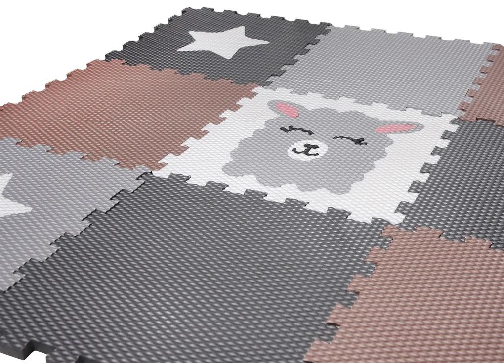Vylen Dvanáctidílná puzzle podlaha do dětského pokoje ŠEDÉ HVĚZDY