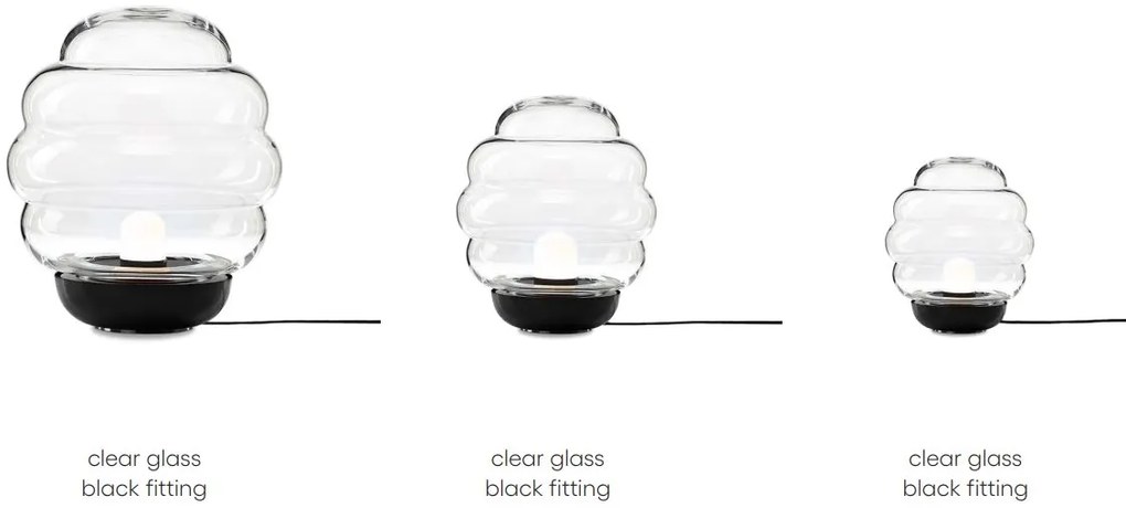 Bomma Luxusní stojací lampa Blimp medium, ø 45 cm Barva skla: černá montura, čiré sklo