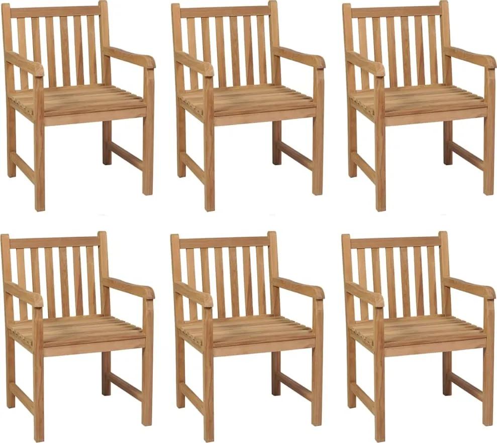 vidaXL Zahradní židle 6 ks podušky masivní teakové dřevo [3073050] Barva: krémová