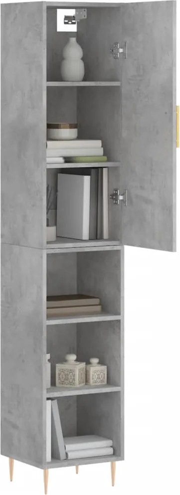 Skříň highboard betonově šedá 34,5x34x180 cm kompozitní dřevo 3198973