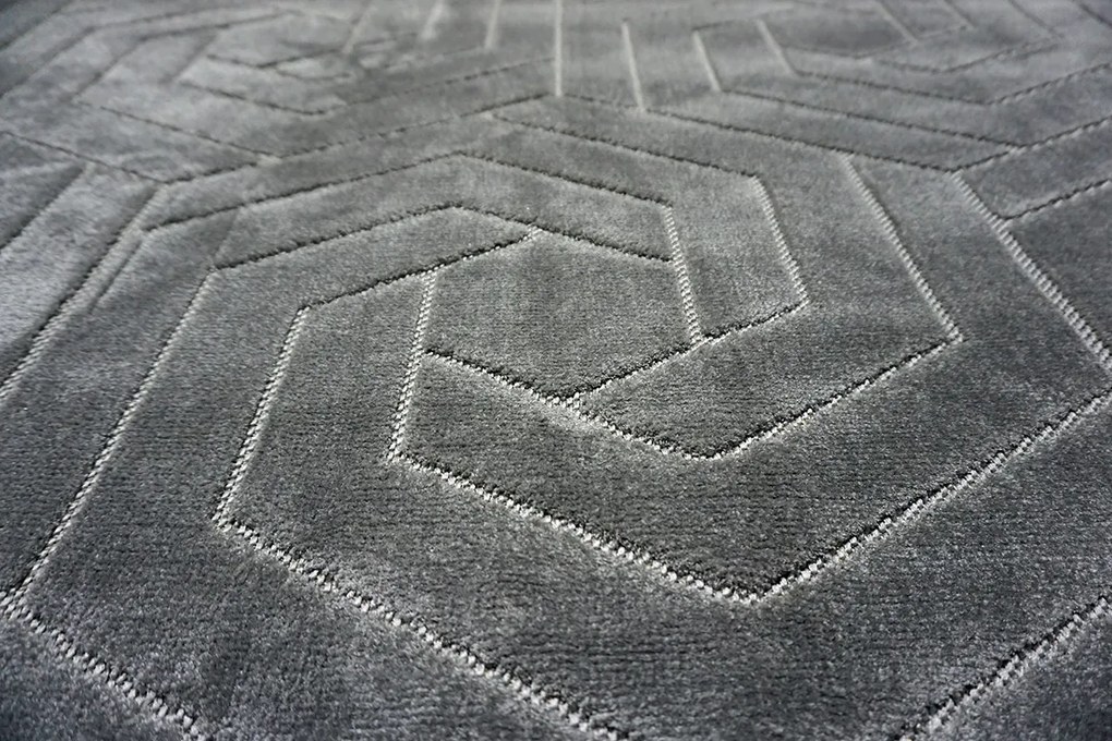 BE Koberec Zen Garden Collection 2401 GREY - šedý obdélníkový Rozměr: 60x100 cm