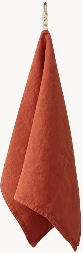 Ručně vyrobená lněná utěrka Baked Clay
