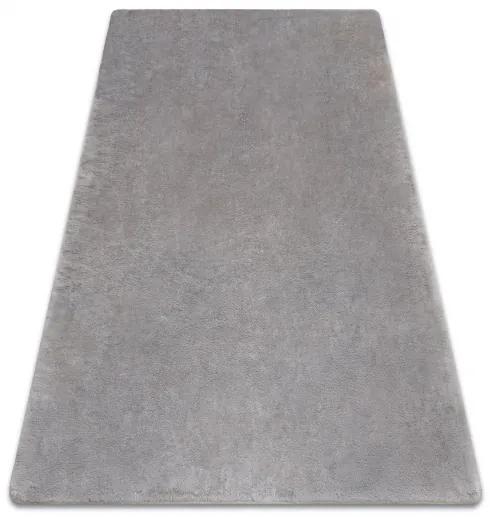 Kusový koberec jednobarevný Shaggy POSH protiskluzový pratelný šedý Rozměr: 80x150 cm