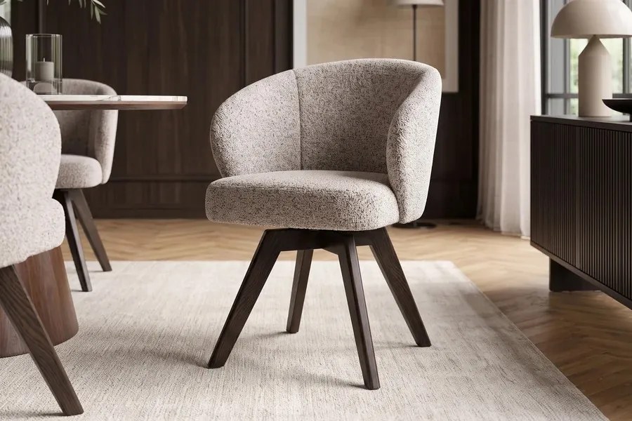Designová otočná židle Tolinka béžová / hnědá