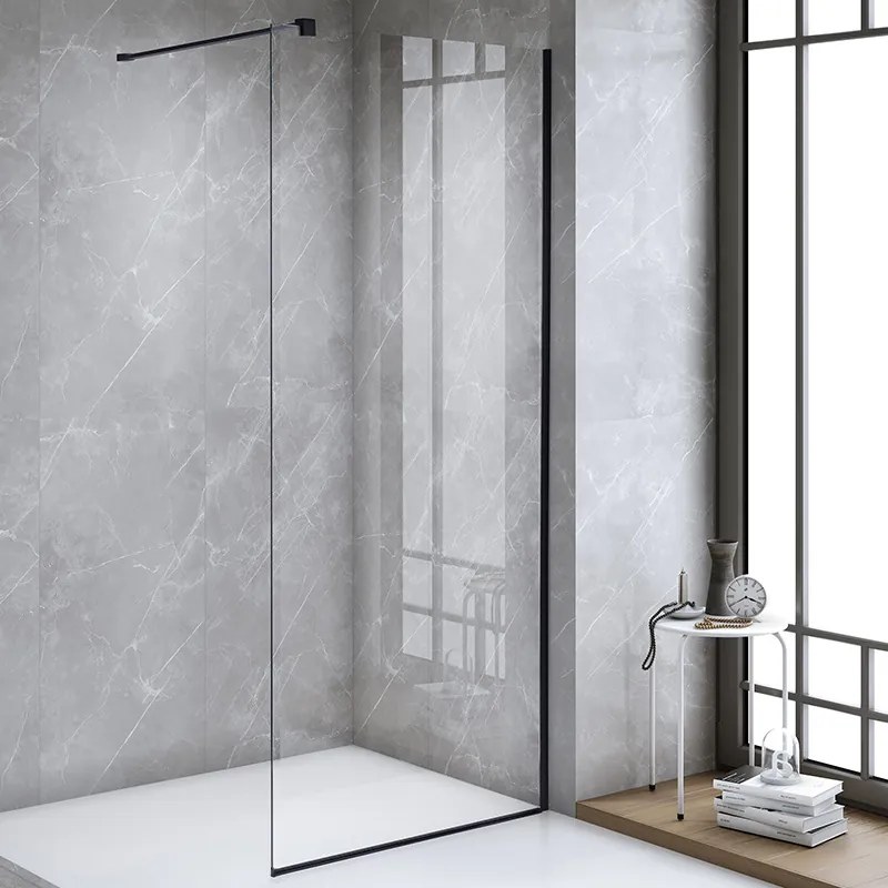 BPS-koupelny Sprchová zástěna Walk-in HYD-WI07 90 černá - bez vaničky