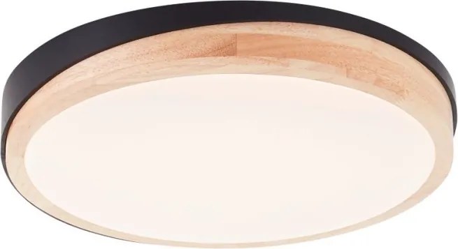 Brilliant G80845/76 Stmívatelné stopní LED svítidlo BAARLO 24W černé & DŘEVO průměr 35cm