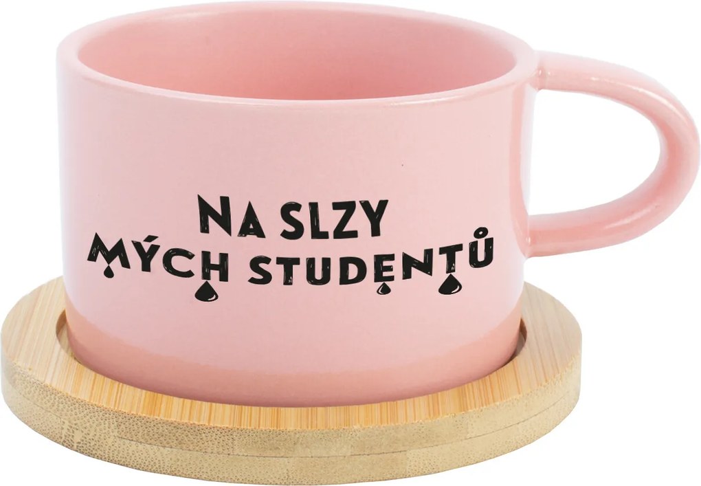 NA SLZY MÝCH STUDENTŮ - růžový hrníček makronka 200 ml