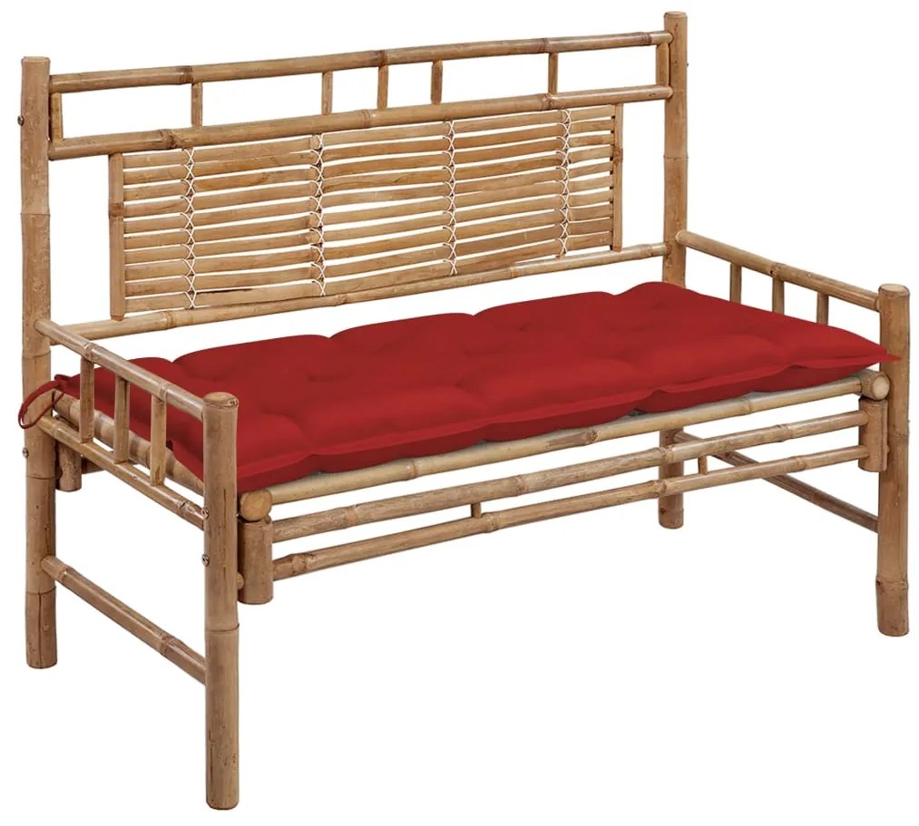Zahradní lavice s poduškou 120 cm bambus 3063897