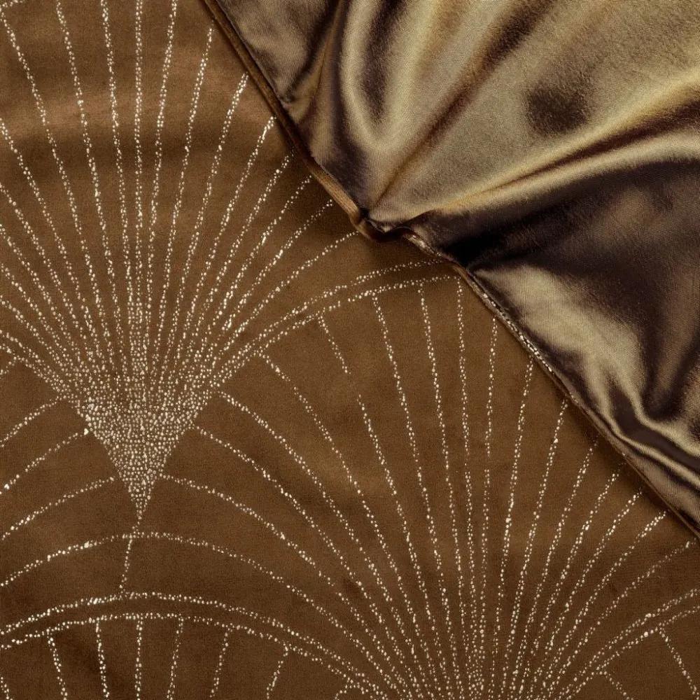 Sametový středový ubrus s lesklým hnědým potiskem Šířka: 35 cm | Délka: 140 cm