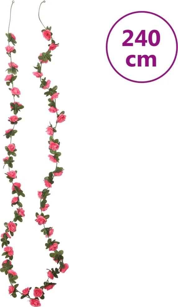 vidaXL Umělé květinové girlandy 6 ks světle 240 cm [359068] Barva: Růže