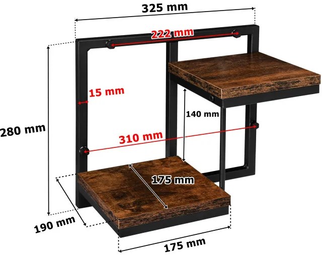 Nástěnný stojan na květiny REMUS RUSTIC černý