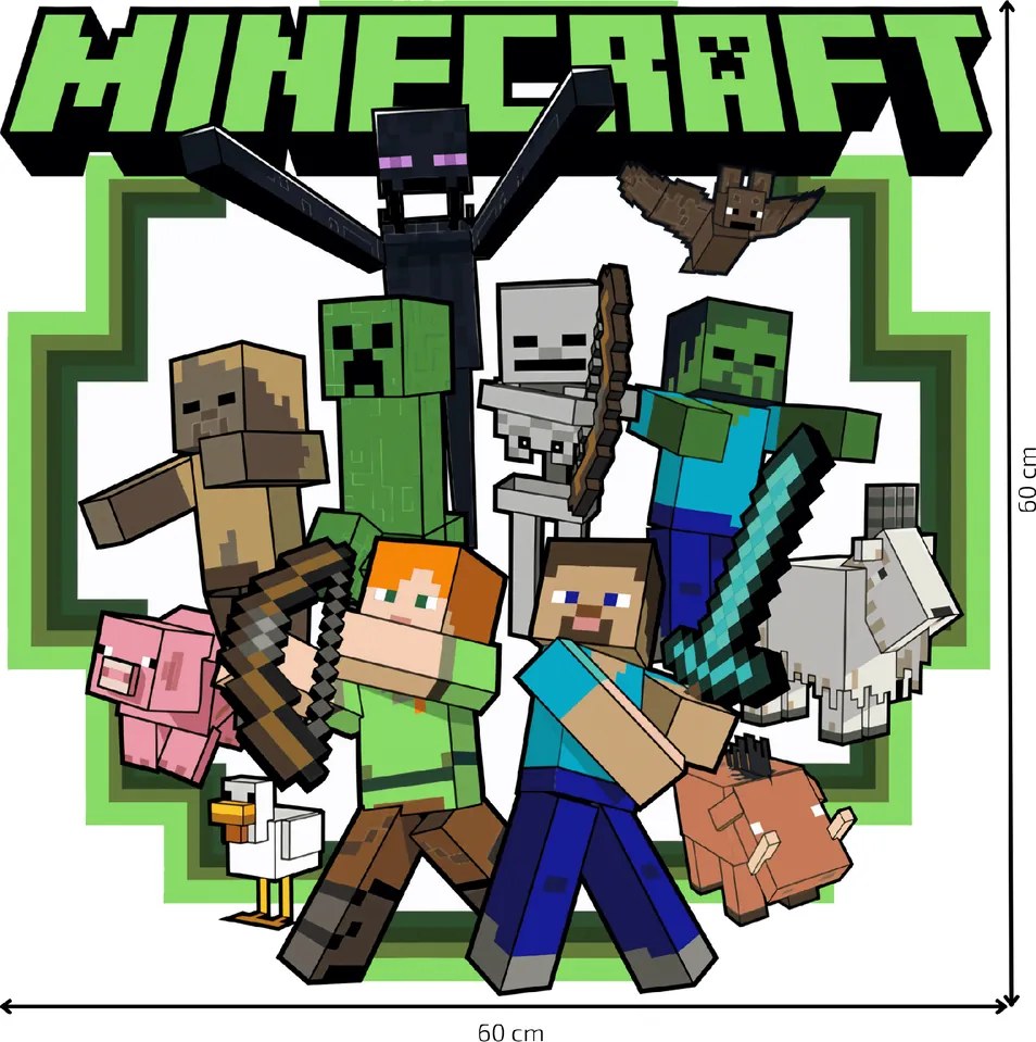 PIPPER. Textilní samolepka na zeď "Minecraft 2"