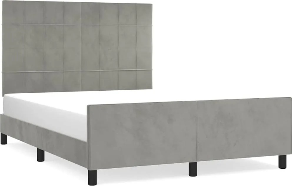 Rám postele bez matrace světle šedý 140 x 190 cm samet 3125751