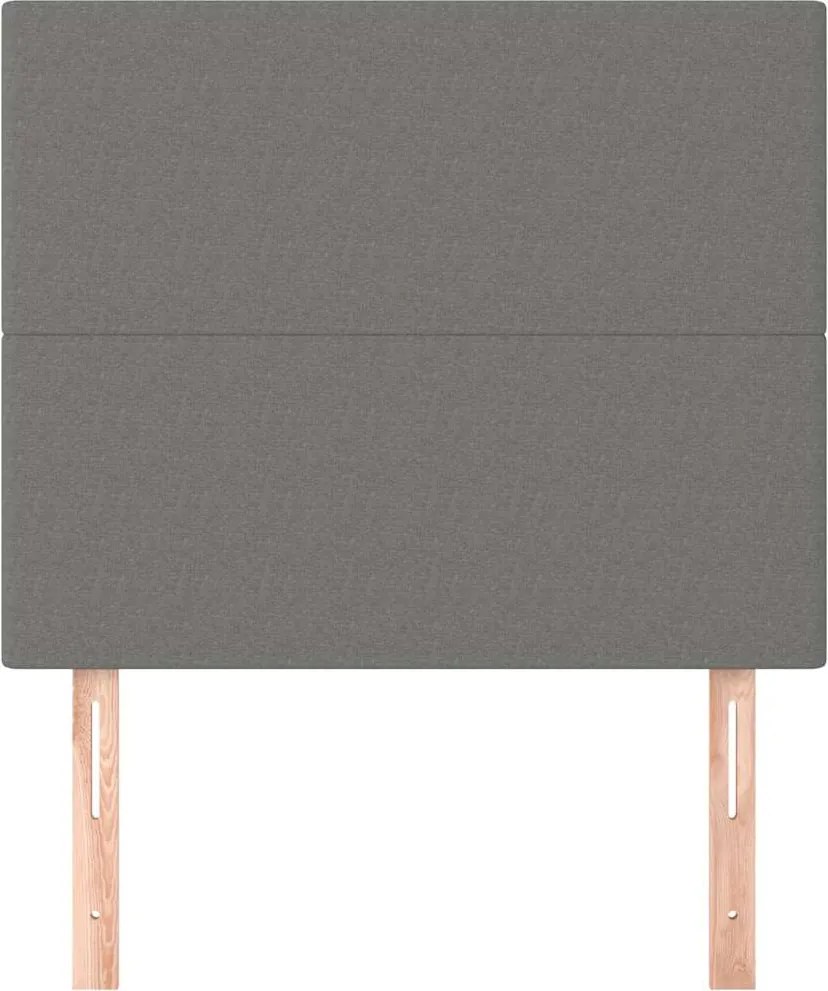 Čelo postele tmavě šedé 90x5x118/128 cm látkové 3116035