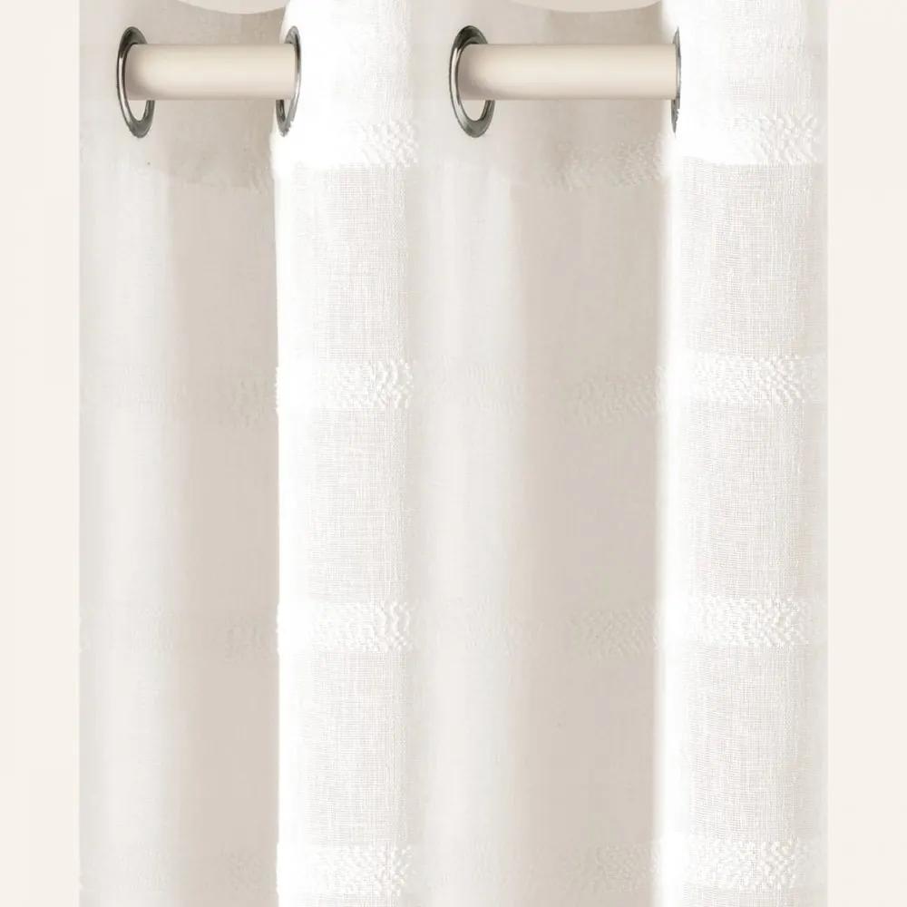 Měkká krémová záclona  Maura  se závěsem na kolečkách 140 x 260 cm