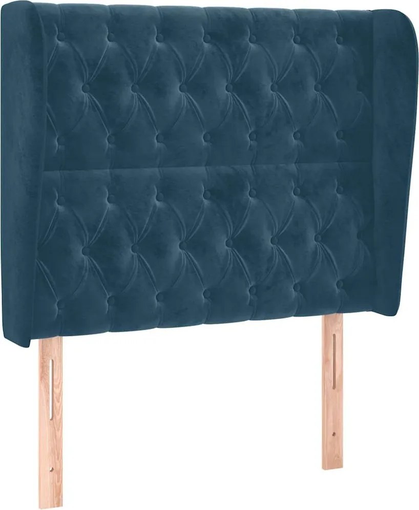 Čelo postele typu ušák tmavě hnědé 103x23x118/128 cm textil 3118338