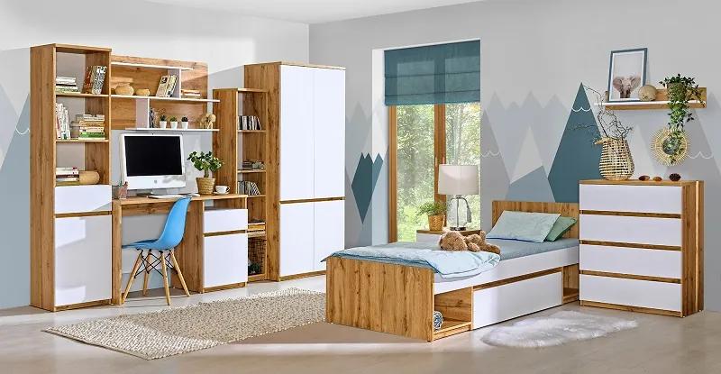 Dětská postel s úložným prostorem Arca AR9 Zvolte možnost matrace: S matrací, Barevné provedení: Bílá - Bílá